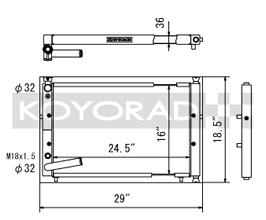 KOYORAD V 36mm Core Racing Radiator (Aluminum) | Cooling for Acura ...
