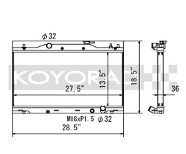 KOYORAD V 36mm Core Racing Radiator (Aluminum) | Cooling for Acura ...